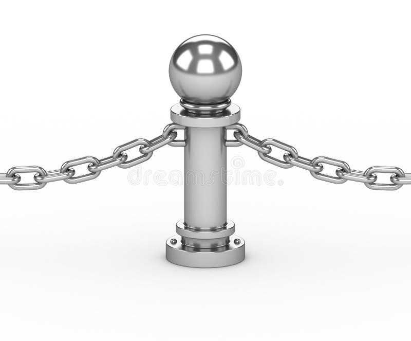 Tiled chain barrier stock illustration. Illustration of steel - 11805395