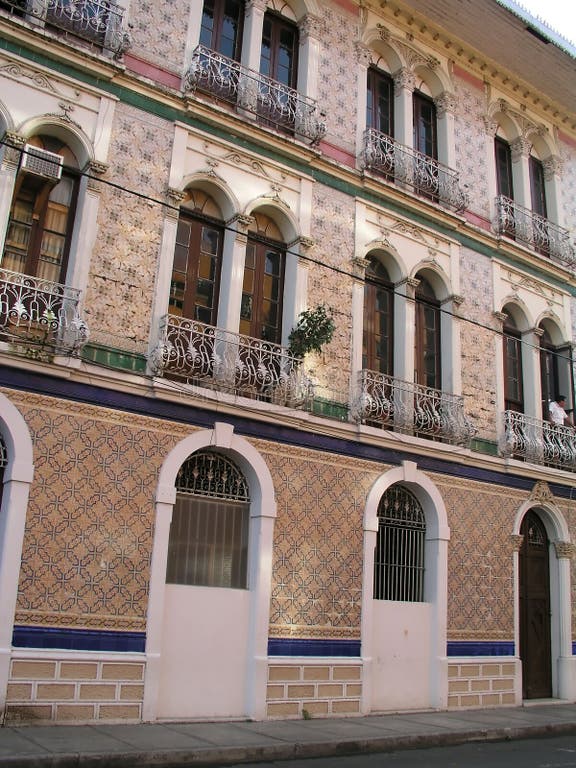 Tiled Colonial House in Iquitos Stock Image - Image of close, tile ...