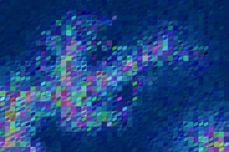 Tiled Colourful Image-blue Background Stock Illustration - Illustration ...