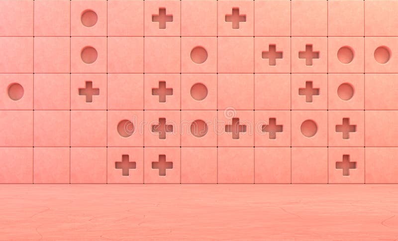 Tiled Cubic Walls with Monocrome Color for Product and Typograph, 3d ...