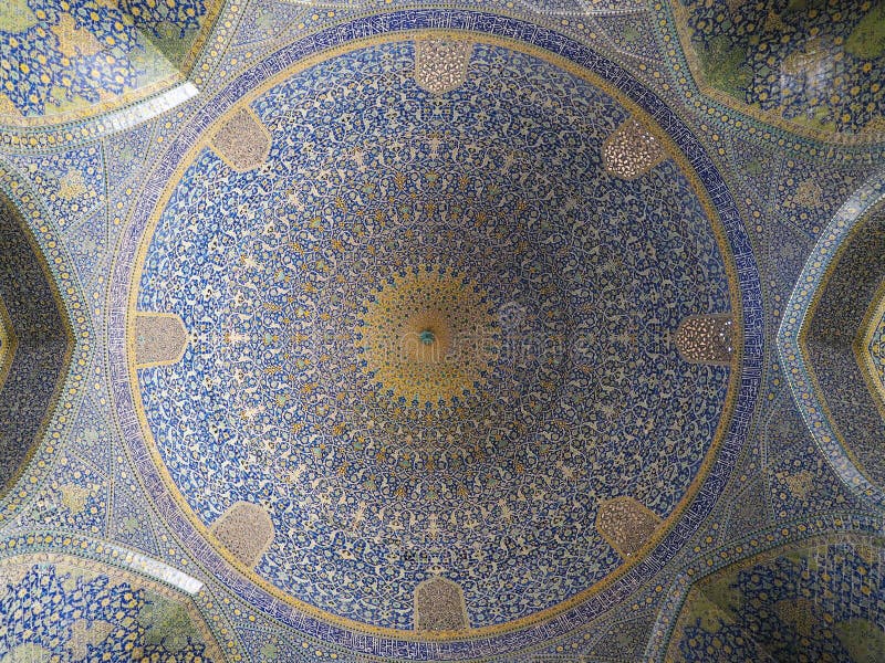Tiled Dome in Immam`s Mosque, Isfahan, Iran Stock Photo - Image of iran ...