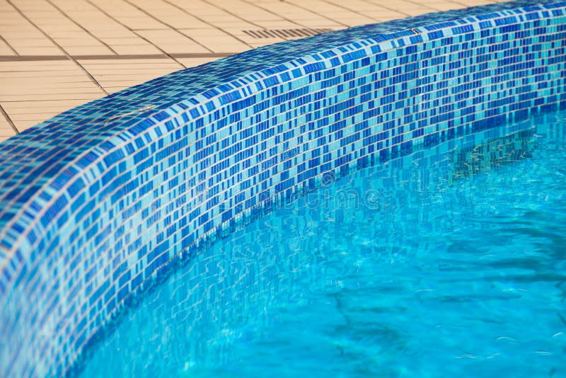 Tiled Edge of Swimming Pool Stock Photo - Image of clear, blue: 94852284