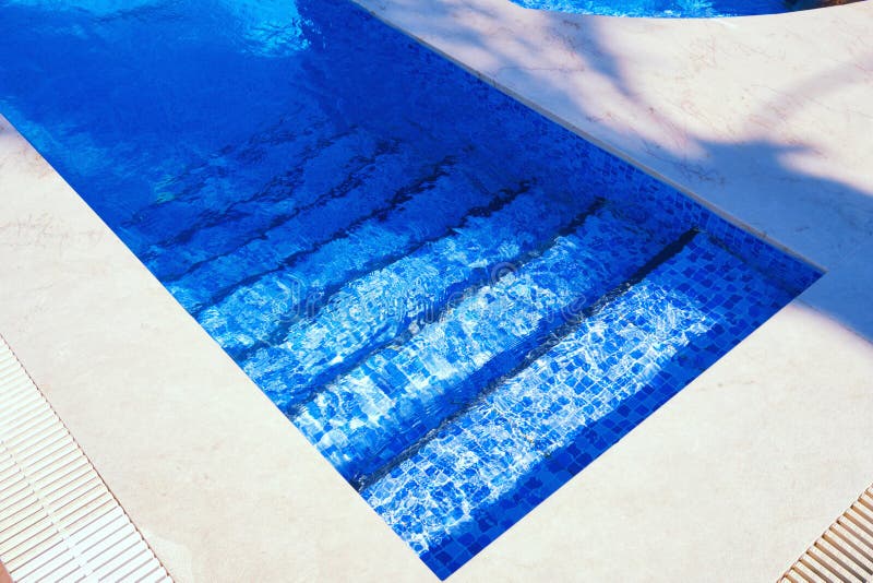 Tiled Entry Stairway To the Swimming Pool Stock Photo - Image of ...