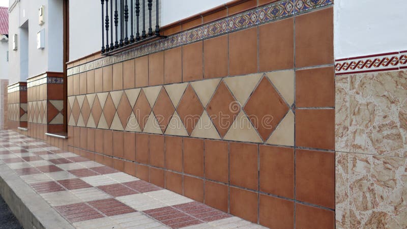 Tiled Facade of Andalusian Village House Stock Image - Image of ...