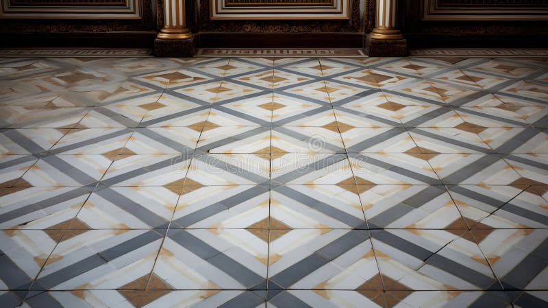 Tiled Floor with Colored Squares, Baroque Chiaroscuro Stylee. AI ...