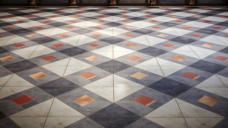 Tiled Floor with Colored Squares, Baroque Chiaroscuro Stylee. AI ...