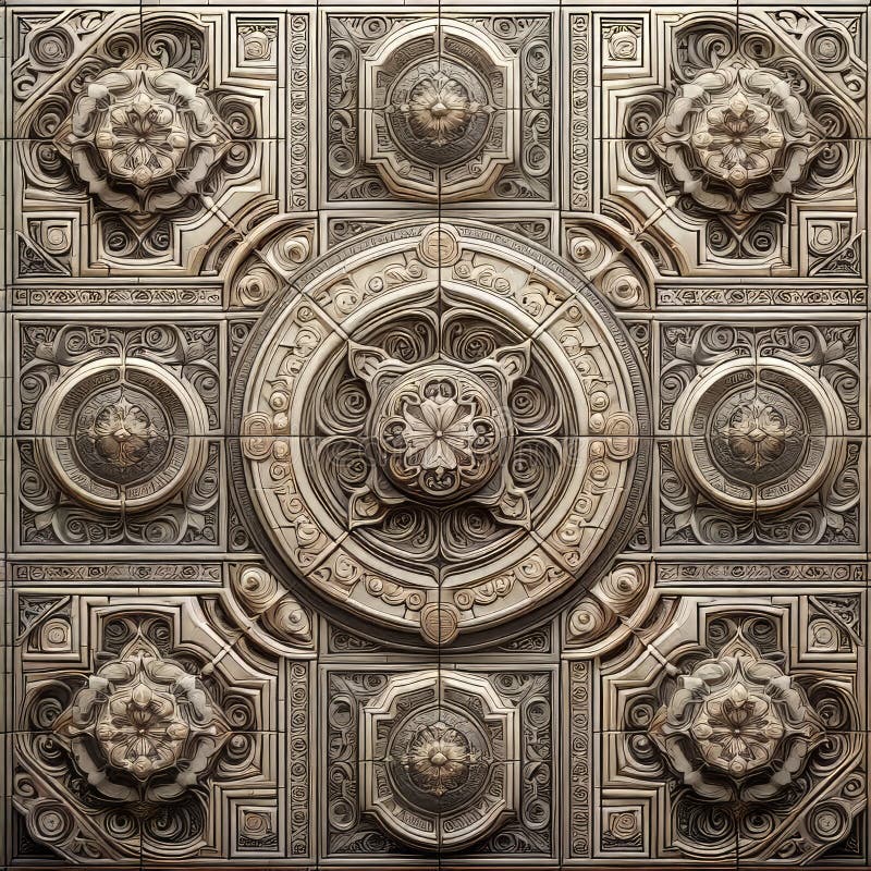 Tiled Floor Repeating Square or Rectangular Tiles with Visible G Stock ...