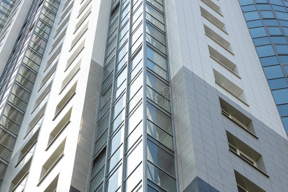 Tiled Modern Design Apartment Building, Ground View Stock Image - Image ...