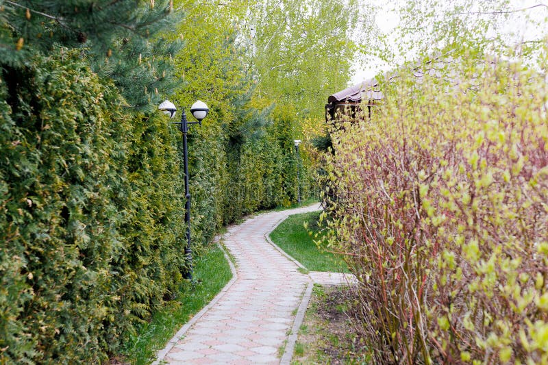 A Tiled Path from the Park Leads To the House. Along the Path the ...