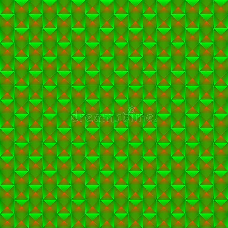 Tiled Pattern of Green Squares and Orange Triangles Striped Stock ...