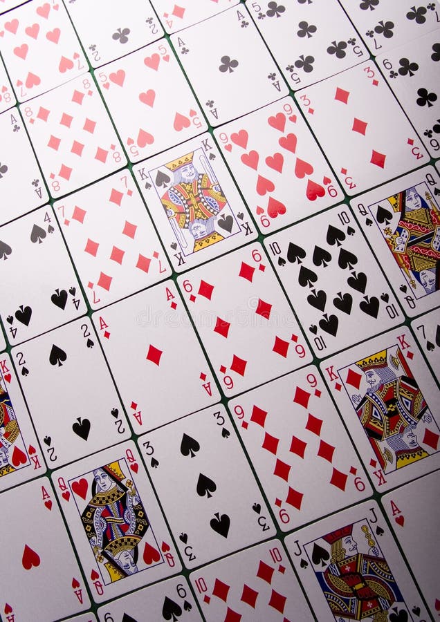 Rows of playing cards stock image. Image of hobbies, clubs - 94776381