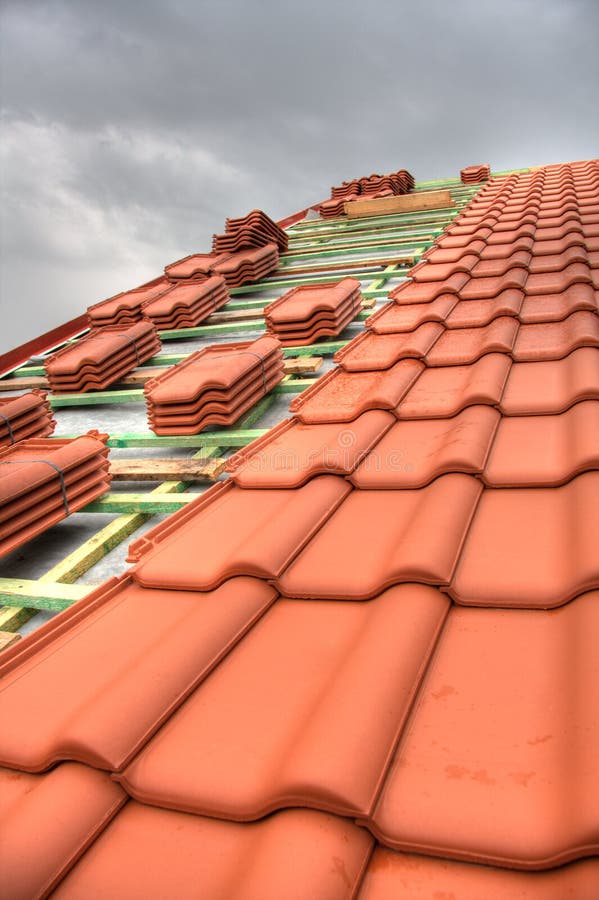 Tiled Roof stock image. Image of roofer, moody, improvement - 16389397