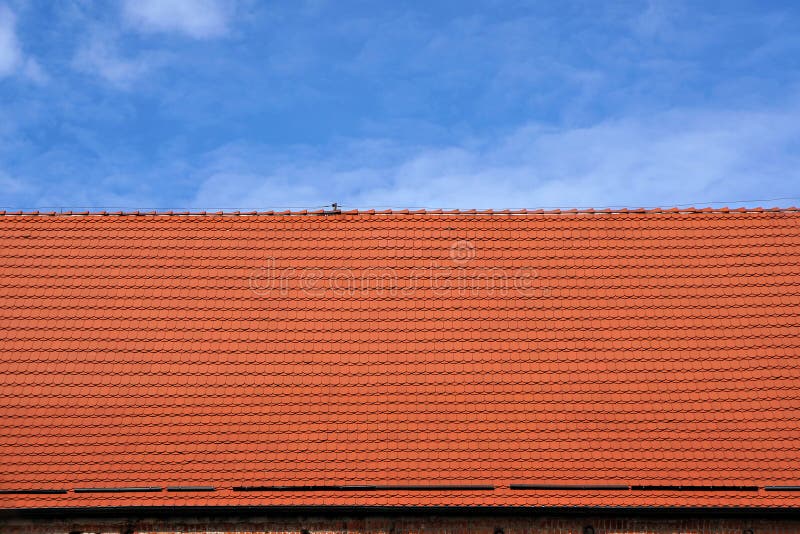 Tiled Roof and Blue Sky Background. Stock Image - Image of abstract ...