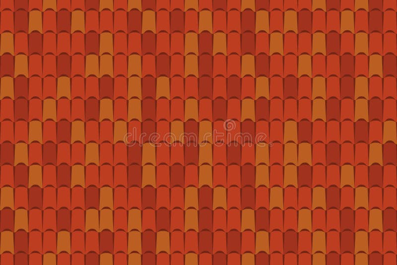 Cartoon Tile Roof Texture, Seamless Pattern Stock Vector - Illustration ...