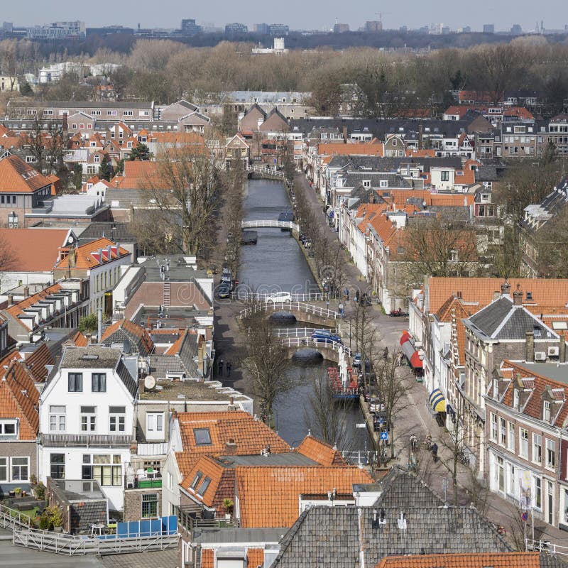 Tiled Roofs in Delft in Spring Stock Image - Image of town, travel ...