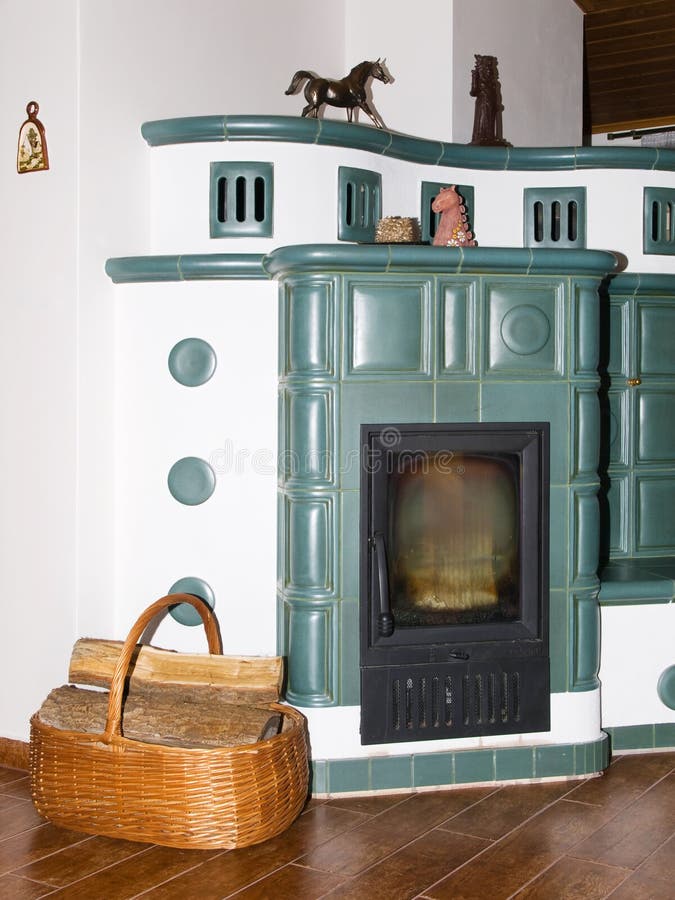 Tiled stove stock image. Image of inside, interior, architecture - 24628477