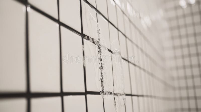 Tiled Wall Detail: Water Cascade and Abstract Texture Stock ...