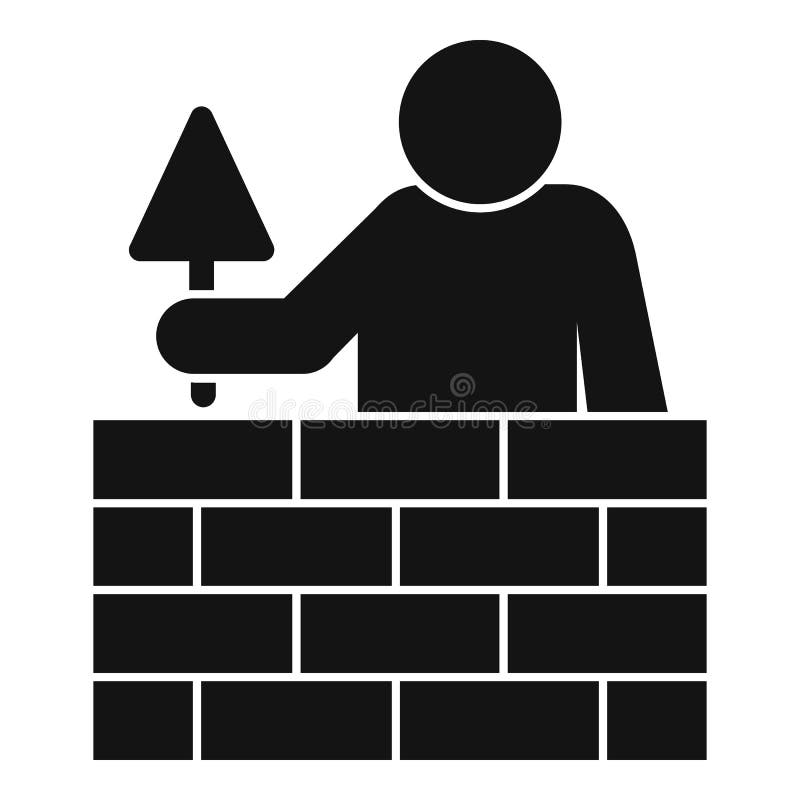 Tiler Brick Wall Icon, Simple Style Stock Vector - Illustration of ...