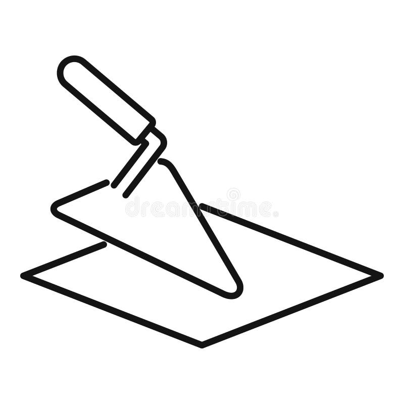 Tiler Trowel Icon, Outline Style Stock Vector - Illustration of built ...