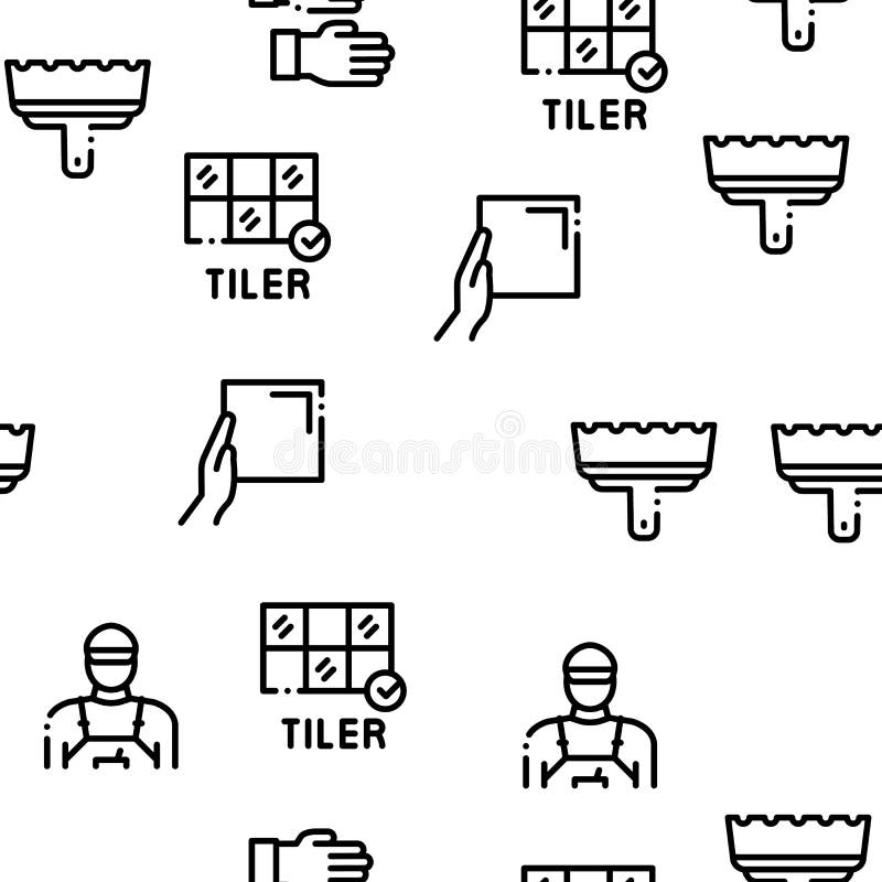 Tiler Work Done Icon Color Outline Vector Stock Vector - Illustration ...