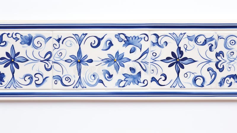 Tiles blue pattern border stock illustration. Illustration of generated ...