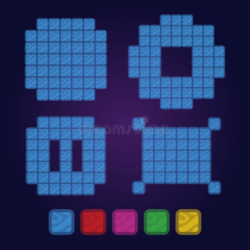Tiles and Borders Elements. Different Shapes of Game Board Stock Vector ...