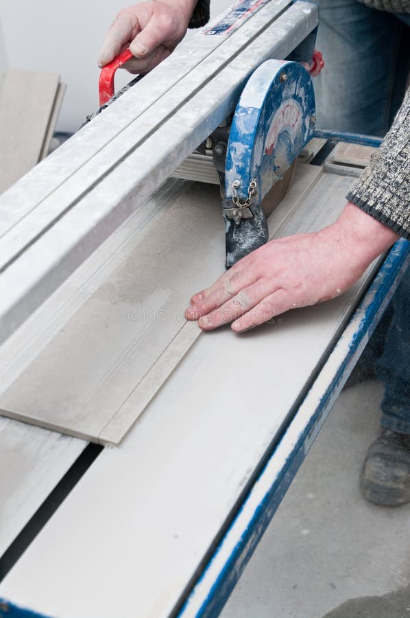 Tiles Cutting Machine Detail Stock Photo - Image of cutting, tiling ...