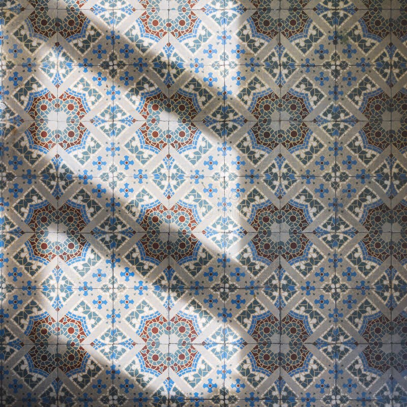 Tiles Floor Art Pattern with Sun Light Stock Image - Image of asia ...