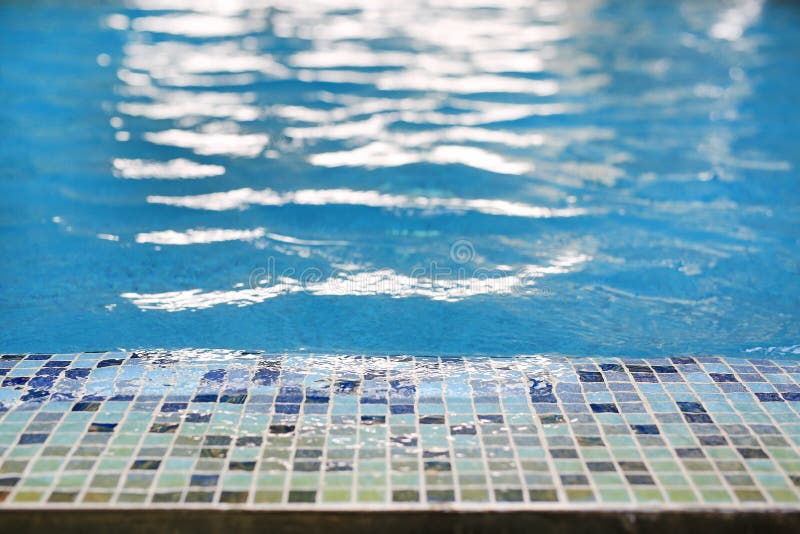 Tiles Foreground at Swimming Pool Surface with Light Reflection Stock ...