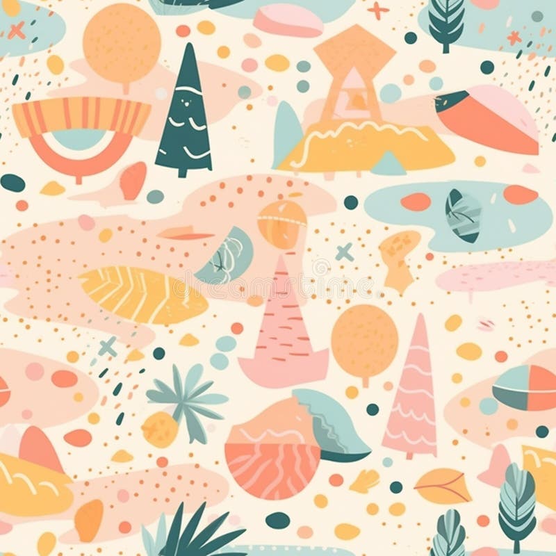 Tiles Graphic Pattern of Beach and Summer Theme for Wallpaper and ...