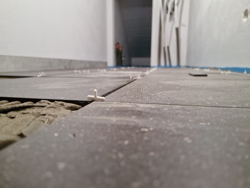 Tiles Installation Process in Progress Stock Image - Image of progress ...