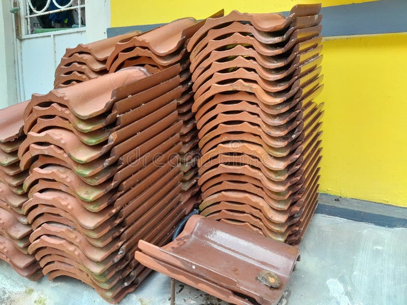 Tiles Made of Clay, Which are Arranged Neatly so that they are Not ...