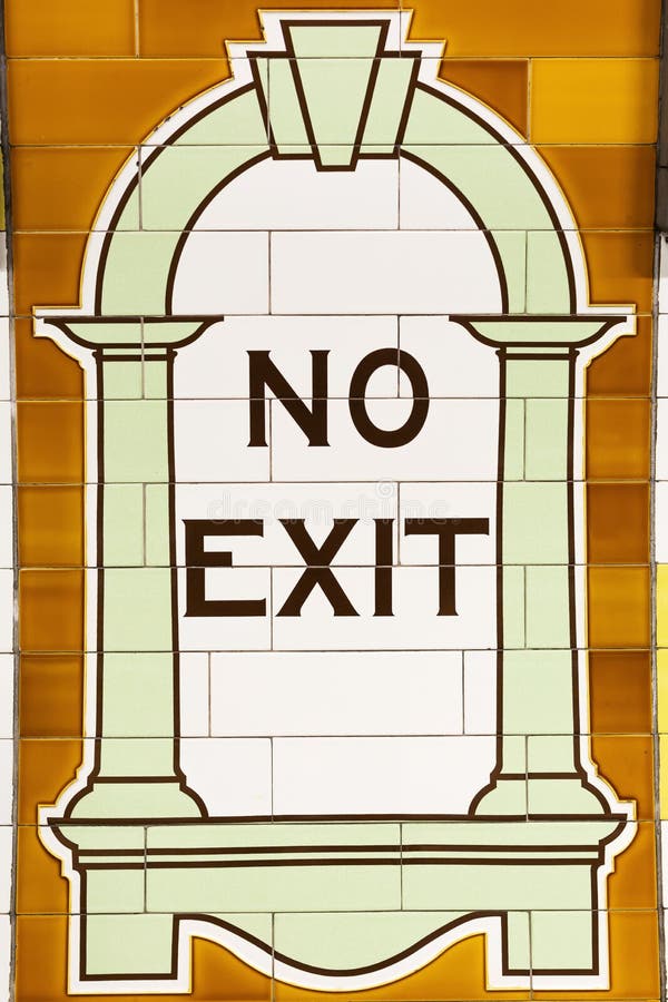 Tiles with No Exit at a Subway Station in London, UK Stock Photo ...