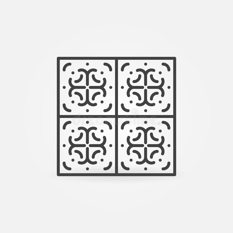 Tiles Outline Vector Concept Cute Icon or Symbol Stock Vector ...
