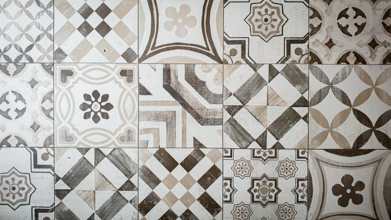 Tiles Patchwork Patterned Decor Tile Which Features Random Semi ...
