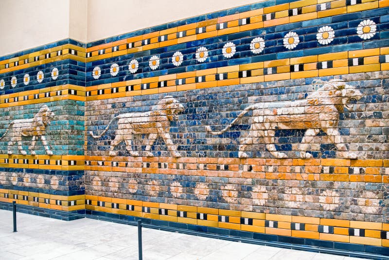 Tiles Pattern of Babylon S the Ishtar Gate Inside the Pergamon Museum ...