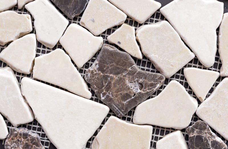 Tiles from Pieces of Marble and Granite. Panel of Natural Stones Stock ...