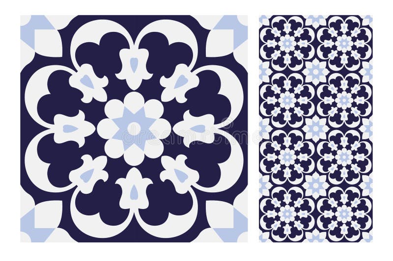 Tiles Portuguese Patterns Antique Seamless Design in Vector ...