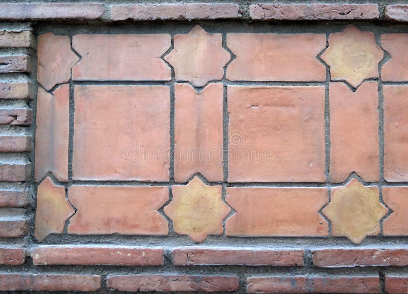 Recessed Brick Wall Design stock photo. Image of exterior - 95375612