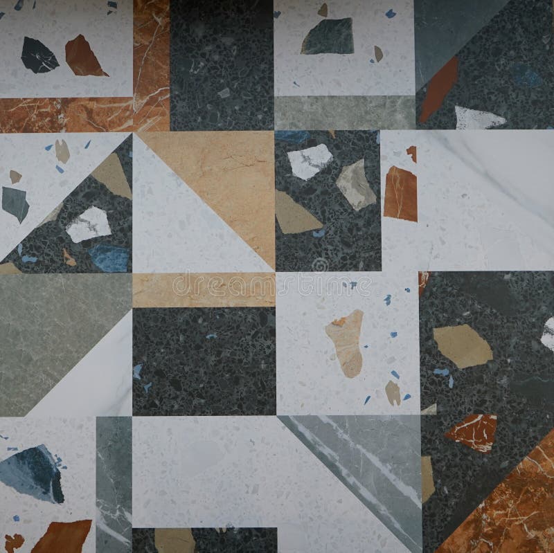 Tiles with a Floral Geometric Pattern, Square Shape Stock Photo - Image ...