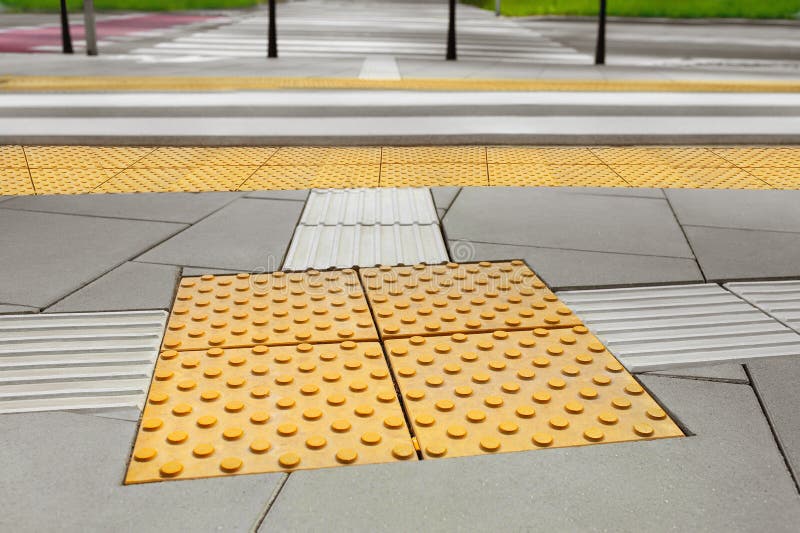 Tiles with Tactile Ground Surface Indicators, Closeup View Stock Image ...