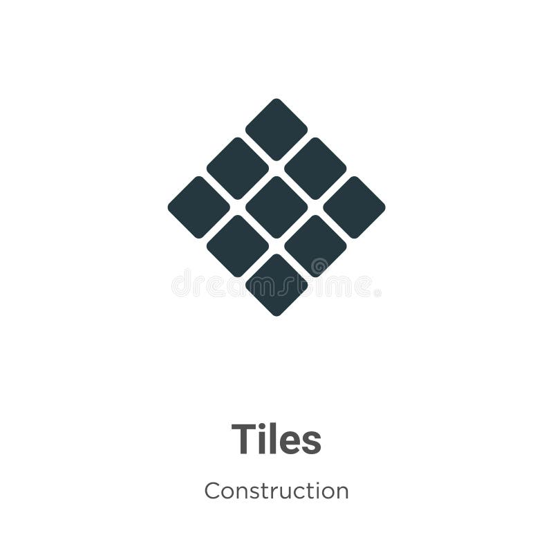 Tiles Vector Icon on White Background. Flat Vector Tiles Icon Symbol ...