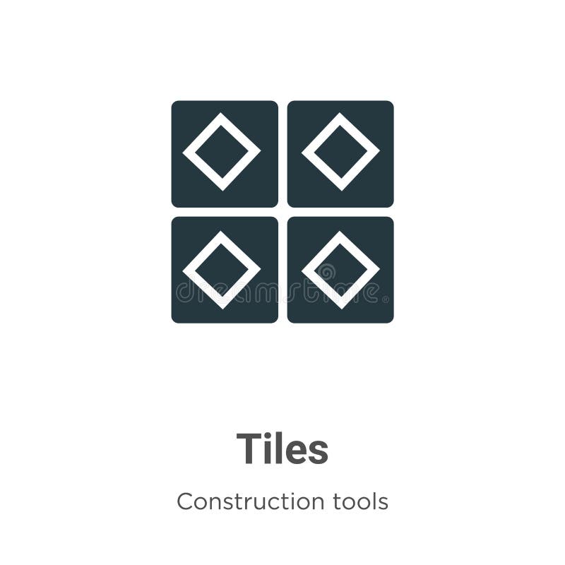 Tiles Vector Icon on White Background. Flat Vector Tiles Icon Symbol ...