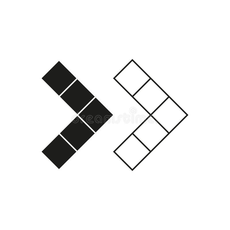 Tiling Pattern Icon. Geometric Shapes. Black and White. Vector ...