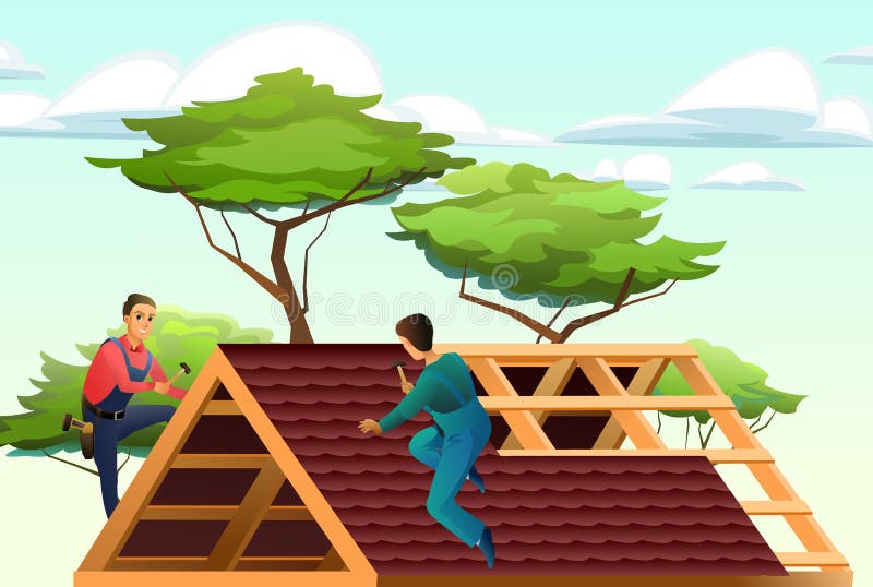 Roofing Workers Stock Illustrations – 400 Roofing Workers Stock ...