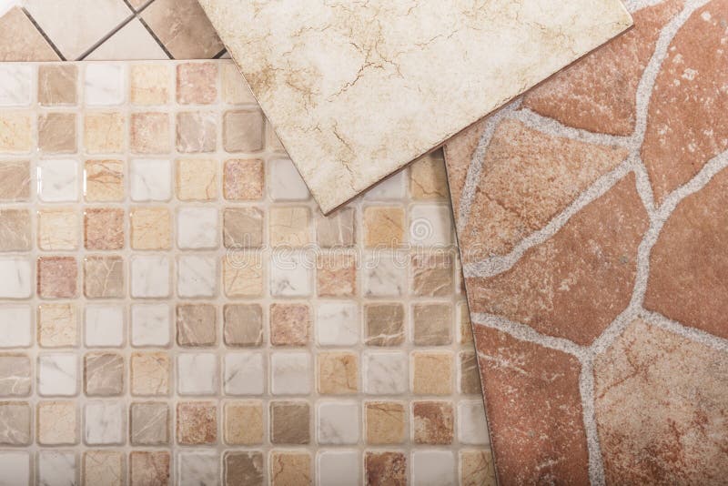 Tiling Work Indoors and Outdoors Stock Image - Image of construction ...