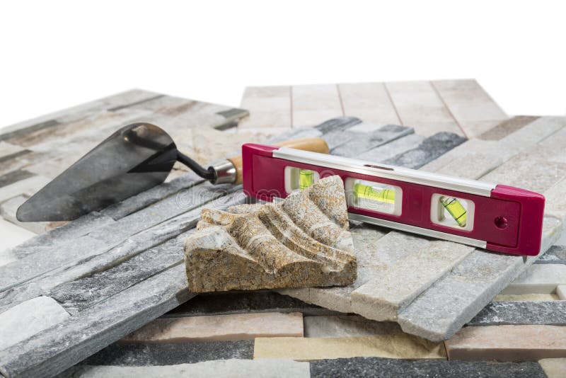 Tiling Work Inside and Outside the House Stock Image - Image of ...