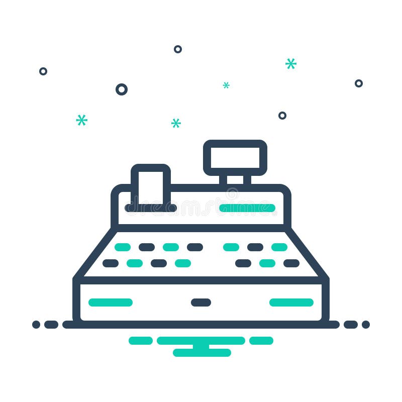 Mix Icon for Till, Cash and Register Stock Illustration - Illustration ...