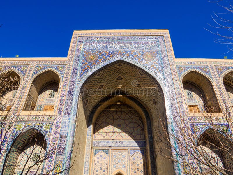 Tilla-Kari Mosque, Samarkand, Uzbekistan Stock Image - Image of mosaic ...