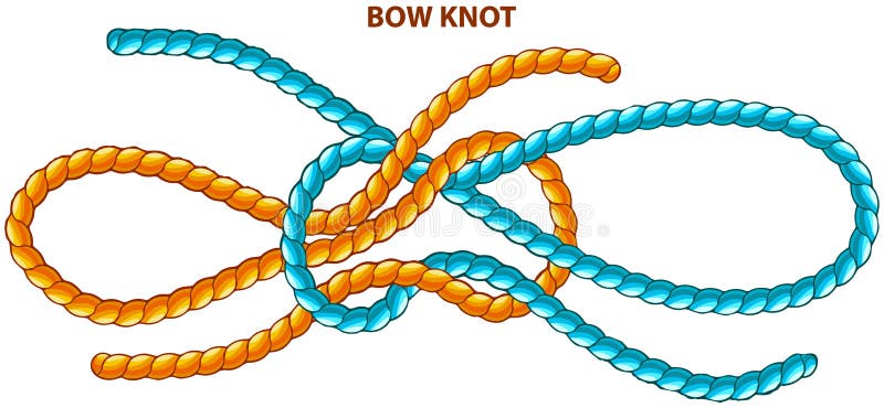 Tillers Hitch Isolated on White. Modification of Straight Knot Where ...